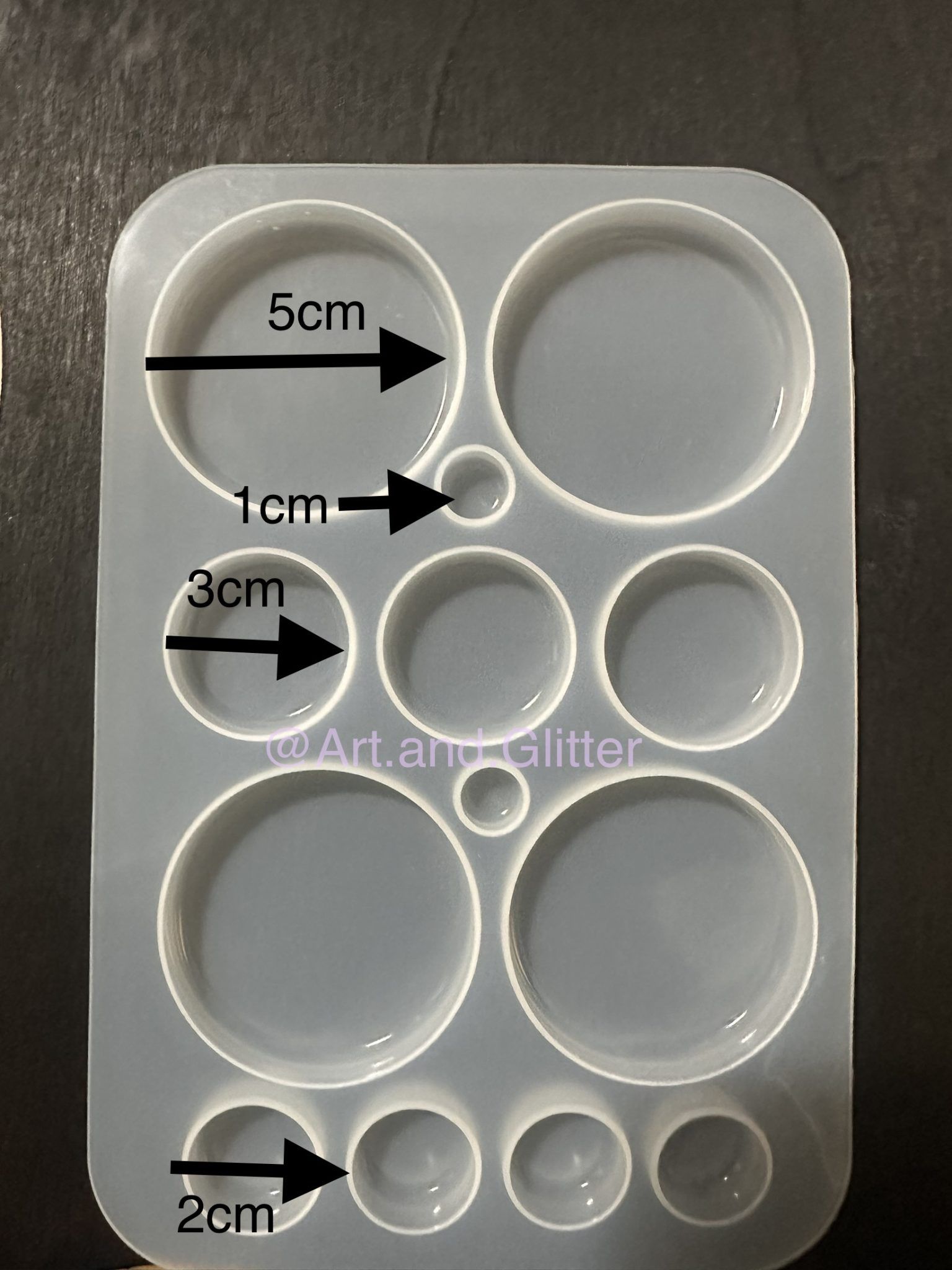 Molde varios círculos 5cm, 3cm, 2cm, 1cm de diámetro, total 13 ...